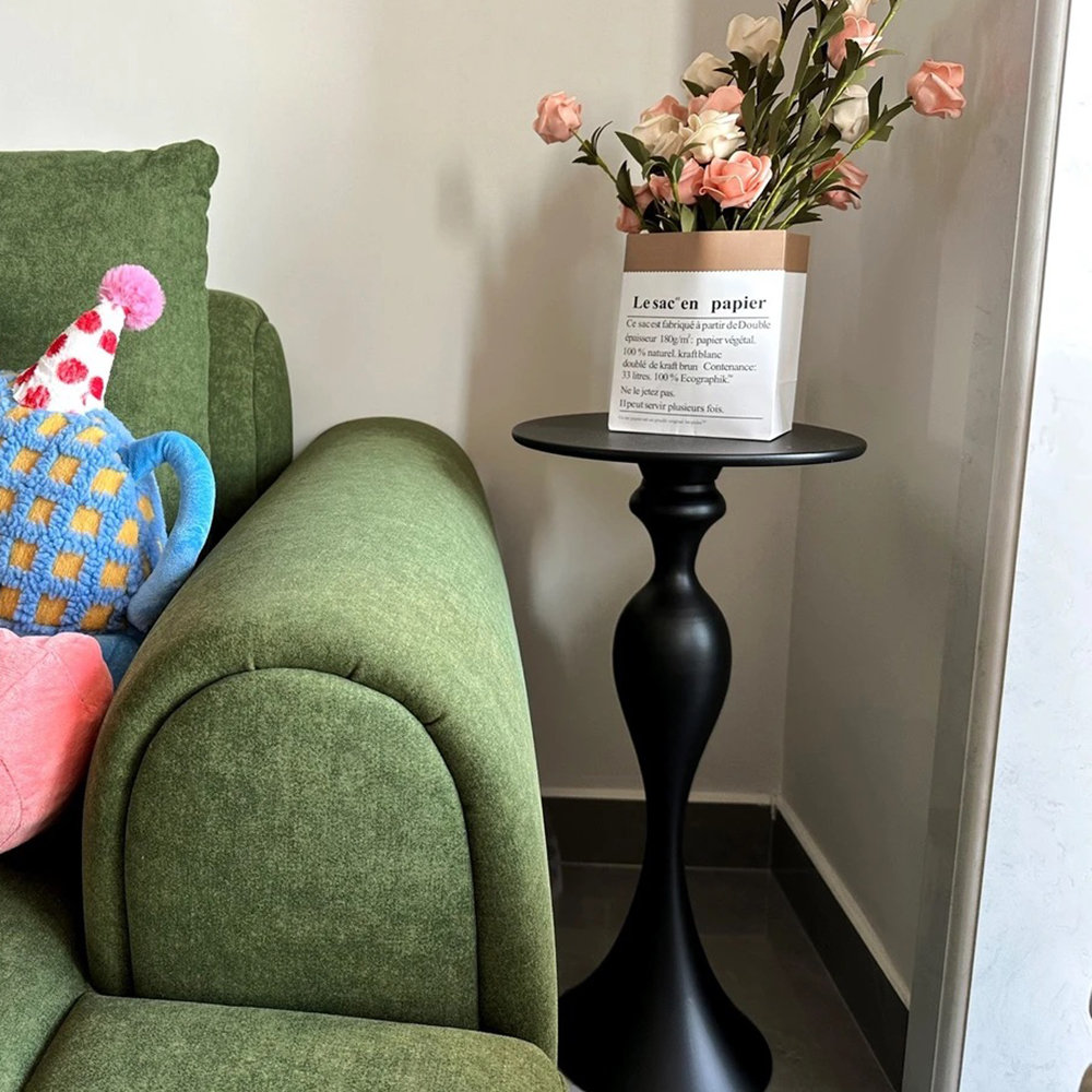 Wrought Studio™ Iron Art Round Table, Living Room Sofa Coffee Table, Simple Side Table, Small ...